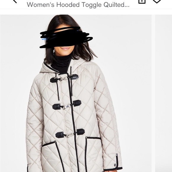 Dkny | Jackets & Coats | Womens Hooded Toggle Quilted Coat Like An Off ...